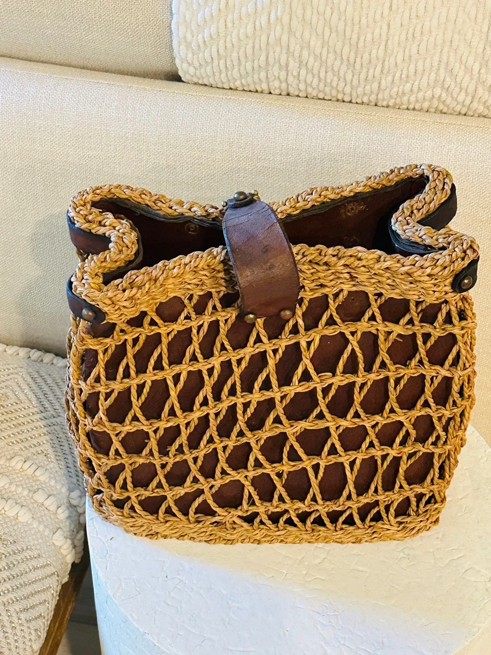 John Roman | Accents | Vintage John Roman Woven Basket Planter Magazine ...